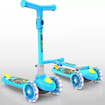 BAZKU Scooter for Kids 3 Wheeler Foldable Kick Skating Cycle with Brake ...