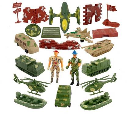 IndusBay Army Soldier Military Pretend Play Toy Set 23 Pieces Soldier ...