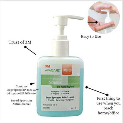 3M Avagard HANDRUB 100ML (PACK OF 2) Hand Rub Bottle + Dispenser ...