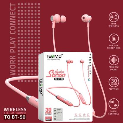 TEQMO TQ BT-50 In Ear Wireless Earphone With Mic And Upto 30 Hours Non ...