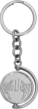 M Men Style One Rupee Coin Rotational Symbol Keyring keyring ...
