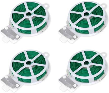Chirayu Mart Twist Tie Wire Spool with Cutter for Garden 50m (Green) (4 ...