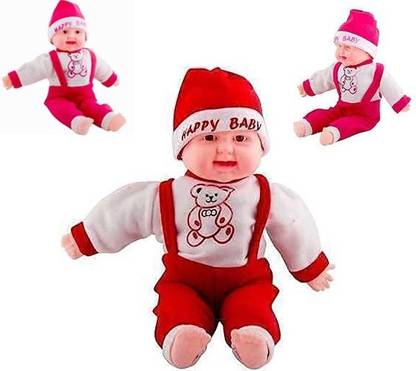 Mandisha Musical Happy Doll, Laughing Doll, Touch sensor , Red ...