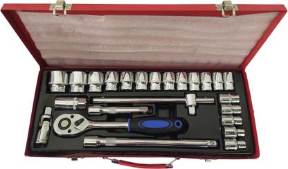 Inditools 24Pcs 1/2inch Ratchet Socket Wrench Spannar Tool Goti Set car ...