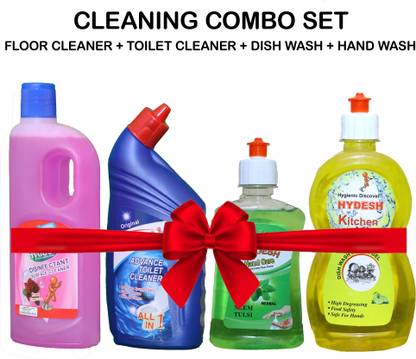 hydesh Cleaning Combo Set Floor Cleaner, Toilet Cleaner, Dish Wash, Hand Wash Liquid Toilet ...