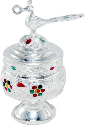 KMJ pure silver(chandi) sindoor-dani/box for women, kumkum box (wt. 18 ...