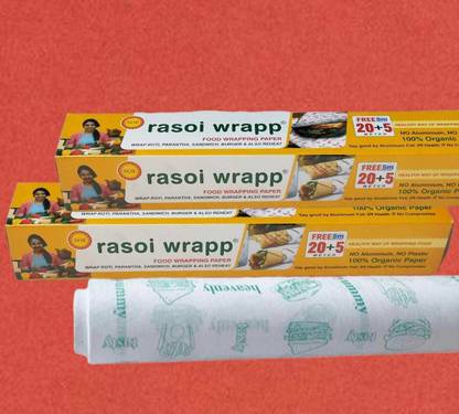 RASOI WRAPP FOOD WRAPPING PAPER ROLL/ ROTI WRAP/BUTTER PAPER/PAPER WRAP ...