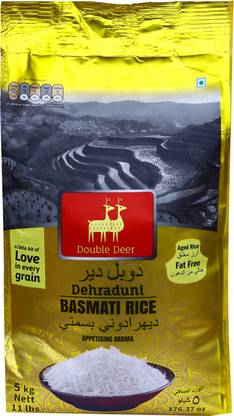Double Deer Dehraduni Basmati Rice (Long Grain, Steam) Price in India ...