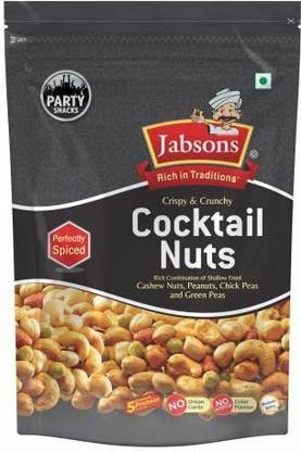 Jabsons Cocktail Nut Combo of Shallow Fied Cashew Nuts,Peanuts,Chick ...