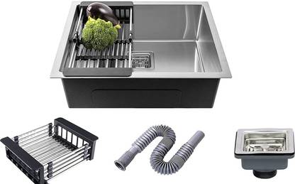 CTM 24"x18"x10" Hand Made Kitchen Sink Sound Proof 304 Grade Matt ...