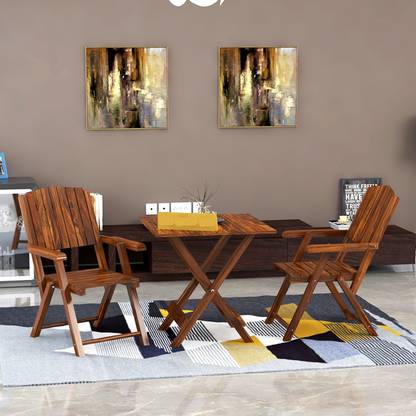 FLIPWOOD Arm Rest Folding Chair and Table for Garden Balcony Cafe Solid ...