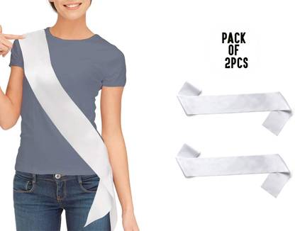 hubops Plain White Sash Blank Satin Sash .For Wedding ,Party Decoration ...