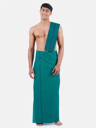 Ramraj Cotton Ramraj Mens Matching Devotional Dhoti With Towel Green ...