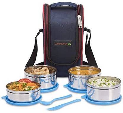 Flipkart.com | VARMORA SS Stainless Steel Mini Xclusive Lunch Box 4 ...