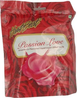 HART BEAT Passion Love Strawberry Flavoured Centre Filled 200gm (Pack ...