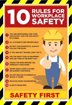 RLDigitalUnits 10 Rules Workplace Safety Sign Emergency Sign Price in ...