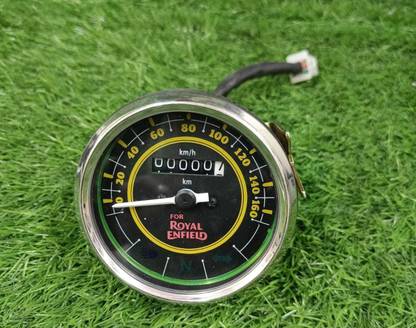 KOHLI BULLET ACCESSORIES Speedometer Black And Gold For Royal Enfield ...