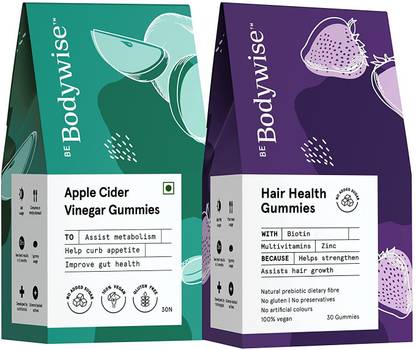 Be Bodywise Hair & Body Nutrition Kit | 1 Month Pack | Biotin & Apple ...
