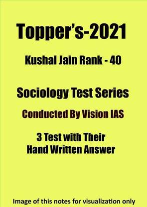 Topper's Sociology Test Series Notes By Kushal Jain Rank 40 For Mains ...