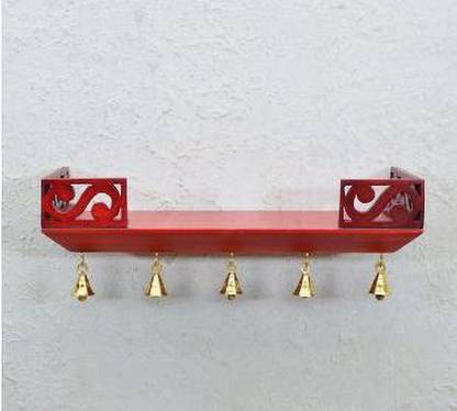 woodinzo woden wall temple with bells Wooden Wall Shelf MDF (Medium ...