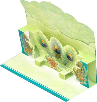 Anand Cards Velvet Touch Peacock Feather print design Shagun Envelope ...