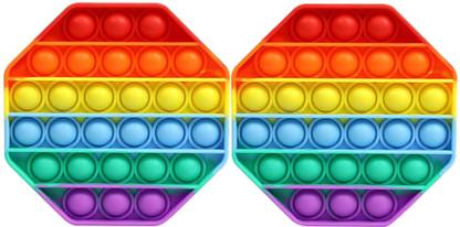 Aseenaa Pop It Fidget Toys | Octagone Rainbow Combo | Pack Of 2 | Pop ...