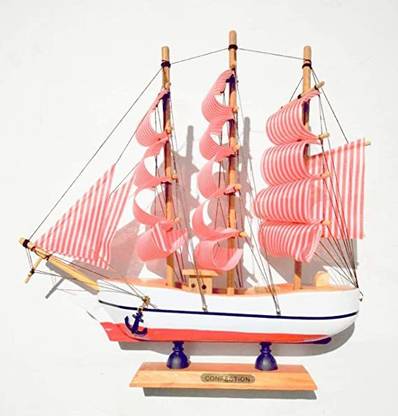 CRAFTS CARTS Wooden Handcrafted Sailing Ship Boat Model Ornament ...