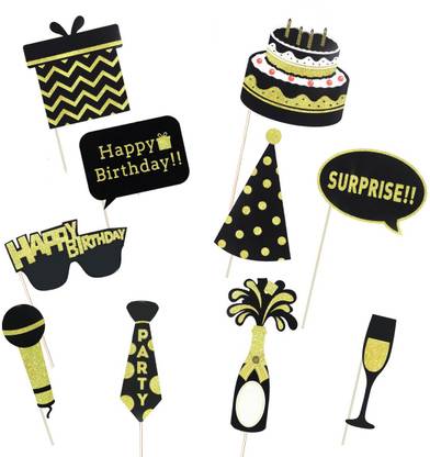 Tech Bazaar Happy Birthday Photobooth Props with Wooden Sticks for ...