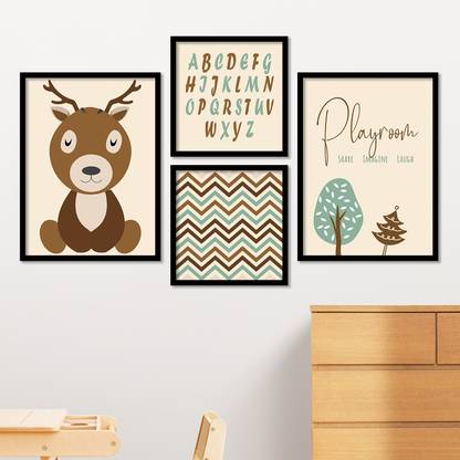 Educational Posters with Frame for Kids Room Wall Decor - Framed ...