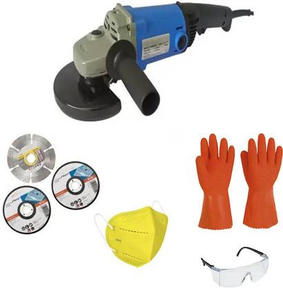 My Factor 125mm Electric Angle Grinder Machine with Glove,Mask,Safety ...
