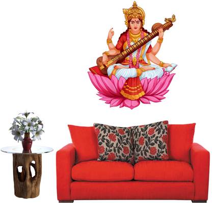 SRD 88.9 cm 35” Maa Saraswati wall Sticker for Living Room Office Self ...