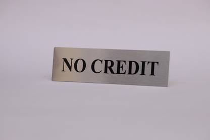 LHM 5 cm No Credit Sign Stickers Self Adhesive Stainless Steel Board ...