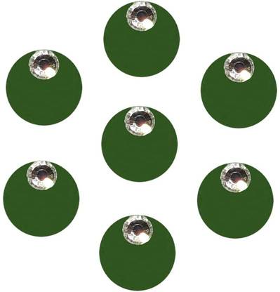 Comet Busters Velvet Dark Green Round Bindi With Diamond Dot (9mm ...