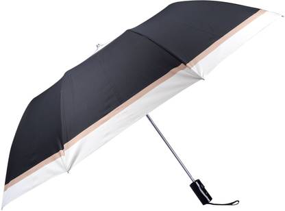 The CLOWNFISH Drizzle Series 2- Fold Auto Open Pongee Umbrellas(Jet ...