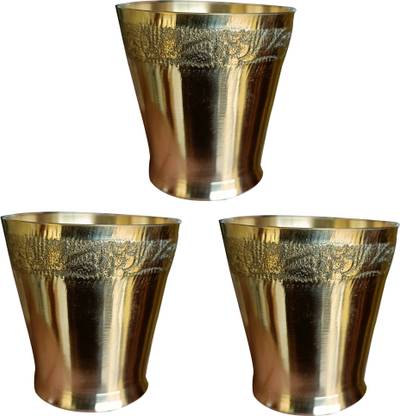 Craft World Brass Naksha Glass Pooja Accessories,Glass-Pack of 3 (Small ...