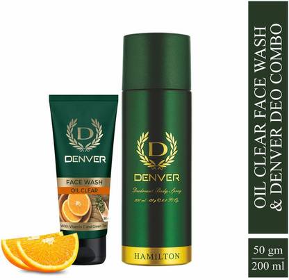 DENVER Oil Clear Face Wash & Hamilton Deo Long Lasting Deodorant Spray ...