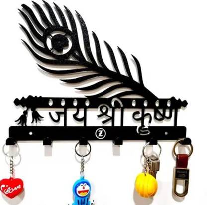 chirag enterprises Jai Shree Krishna Wooden Key Holder ( Pack of 1 ...