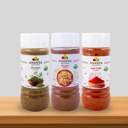 ananta spices & herbs Biryani Masala-100g Dhania-100g & Chilli Powder ...