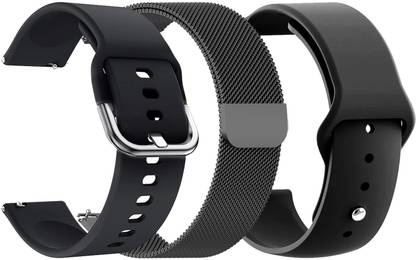 AOnes Pack of 3 Silicone & Metal Chain Belt Watch Strap for Noise ...