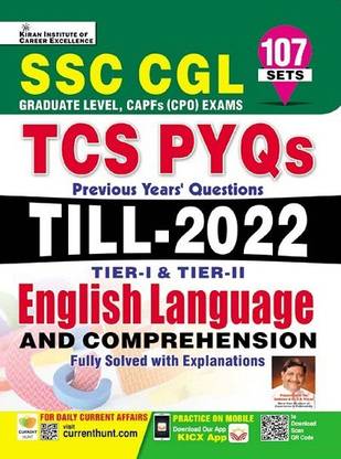 Kiran SSC CGL TCS PYQs Till 2022 Tier I and Tier II English Language and Comprehension (English ...