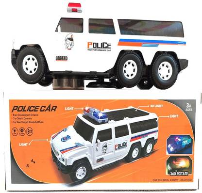 Skstore Police Car Toy for Kids with Light & Siren Sound 360 Degree ...