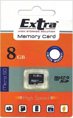 Extra 8 GB MicroSDHC Class 4 Memory Card - Extra : Flipkart.com
