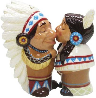 Westland Giftware Mwah Magnetic Native American Couple Salt And Pepper ...
