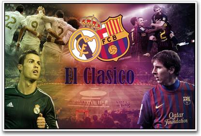 El Clasico Real Madrid FCB Paper Print - Sports posters in India - Buy ...