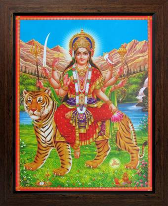 Goddess Amba / Ambaji / Maa Sheravali Poster Paper Print - Art ...