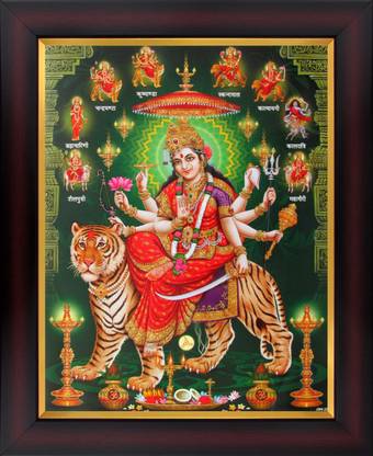 Goddess Amba / Ambaji / Maa Sheravali Poster Paper Print - Art ...