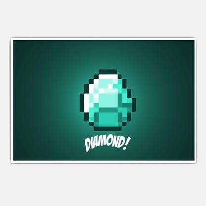 Minecraft Diamond (18x12) Paper Print - Abstract posters in India - Buy ...