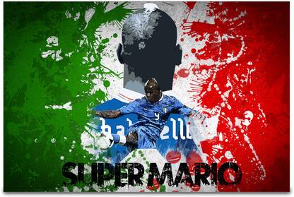 Shopmantra Mario Balotelli Italy Football Poster Paper Print ...