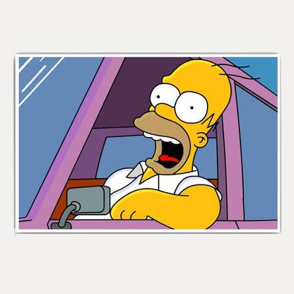 The Simpsons Shouting Out of Car (18x12) Paper Print - Abstract posters ...