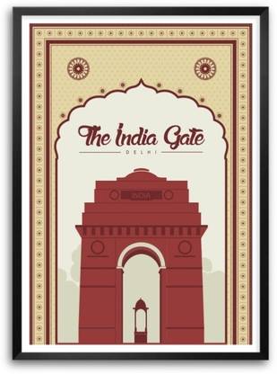 The India Gate New Delhi Monuments Office Wall Decor A3 Typography ...